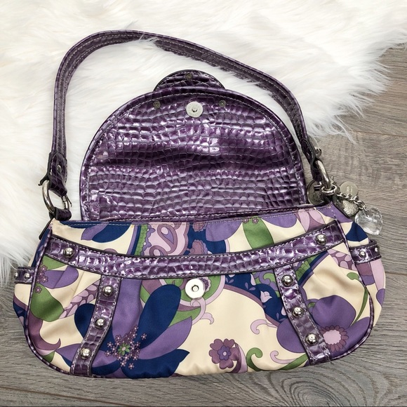 Kathy Van Zeeland | Bags | Kathy Van Zeeland Purple Floral Handbag ...